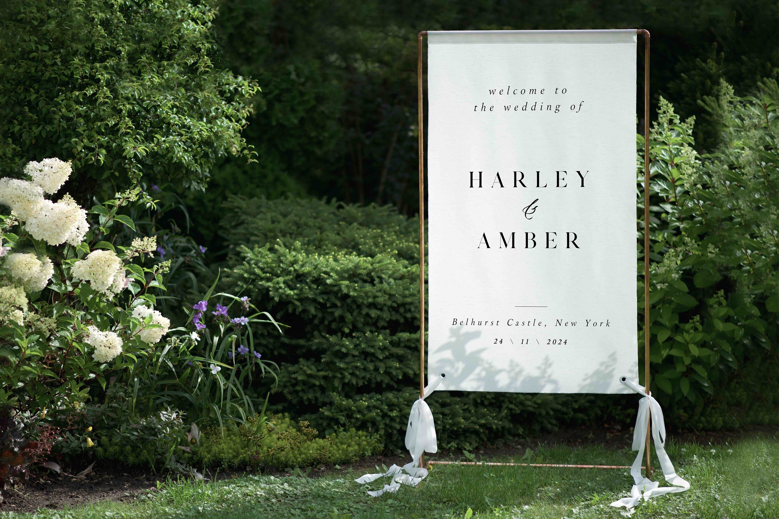 Custom Wedding Sign, Linen Fabric Welcome Sign, Minimalist Wedding Sign ...