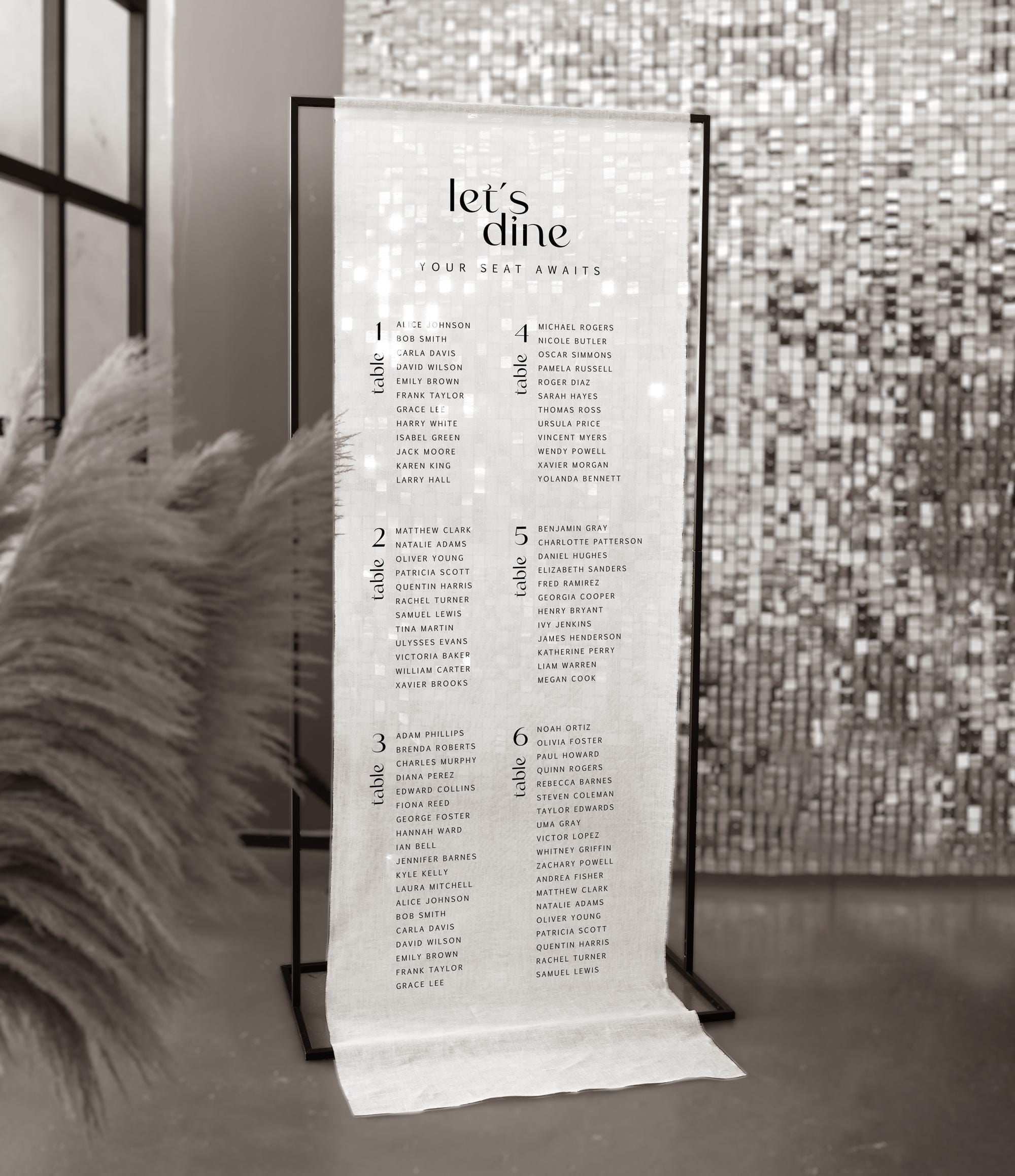 Let's Dine Wedding Seating Sign, Take A Seat Sign, Seating Wedding Plan ...