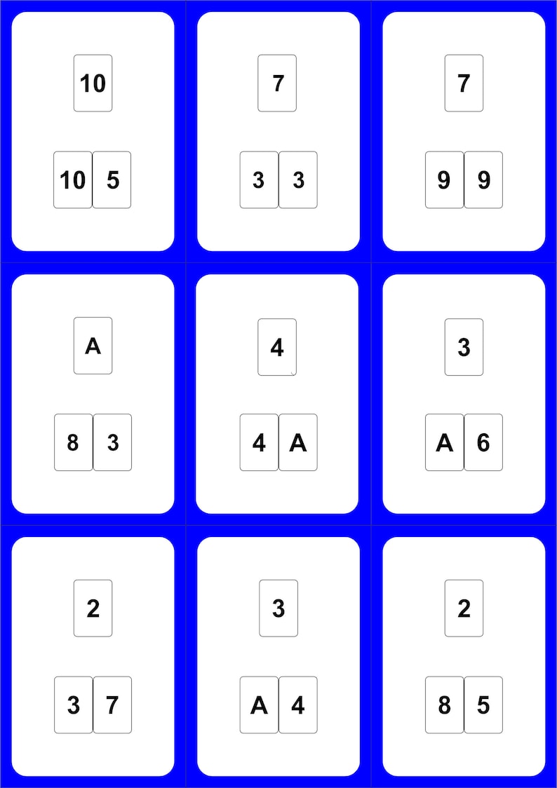 Blackjack Basic Strategy Flashcards: Printable Full Color (PDF Download) - Etsy