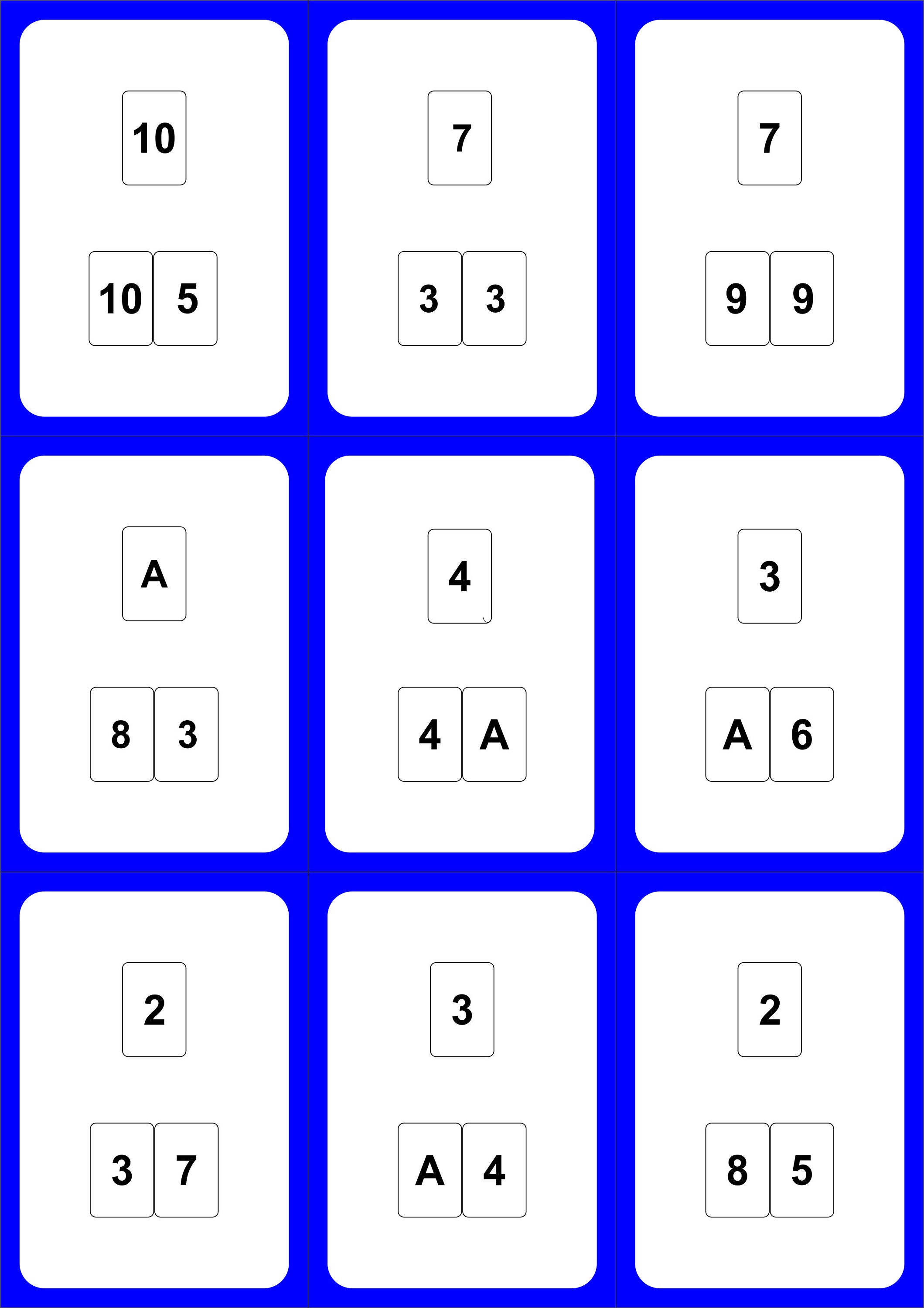 Blackjack Basic Strategy Flashcards: Printable Full Color (PDF Download ...