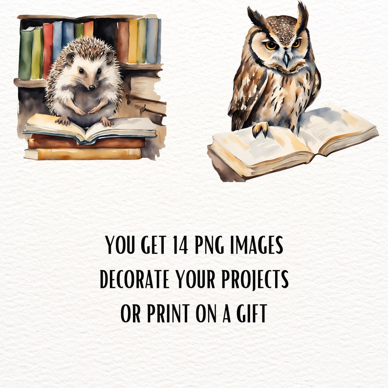 Watercolor Reading Woodland Animals Books Clipart Woodland Animals ...