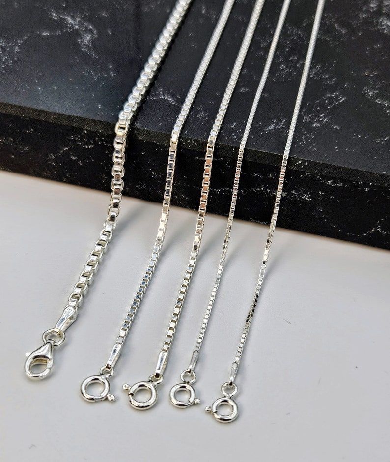 Sterling Silver Box Chain Necklace: Dainty Choker, Gift for Her/him - Etsy