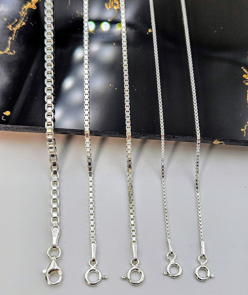 Sterling Silver Box Chain Necklace: Dainty Choker, Gift for Her/him - Etsy