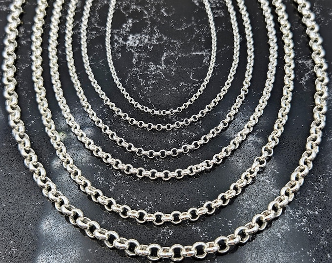 Sterling Silver Rolo Chain. Medium Weight Silver Chain With Strong ...