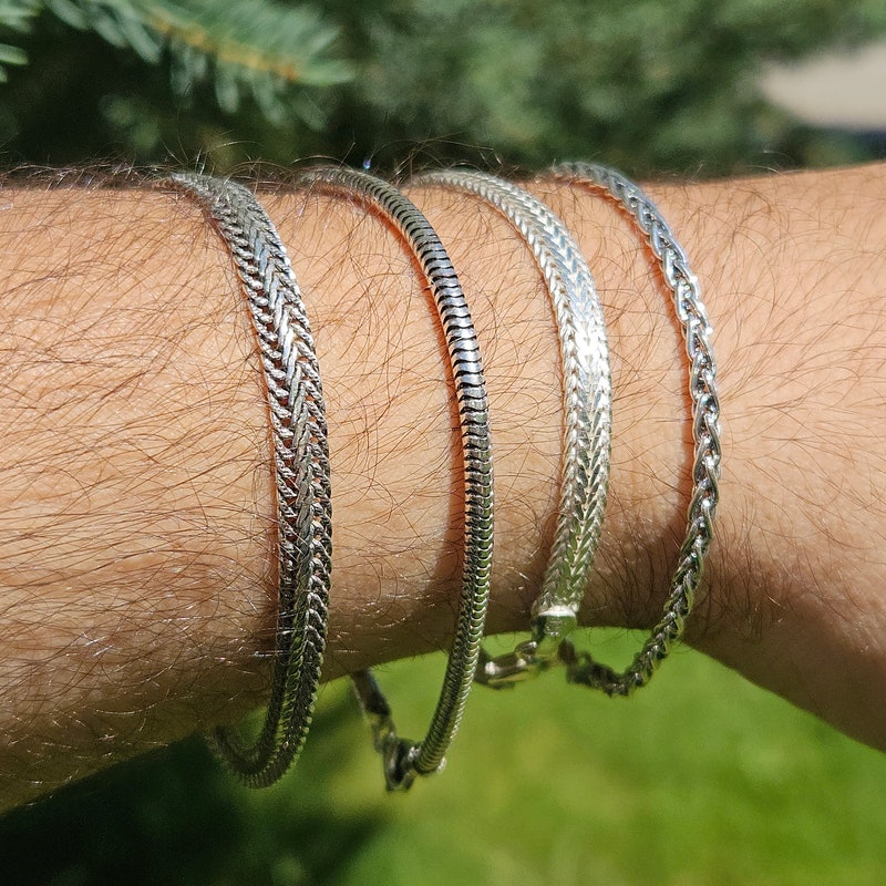 925 Snake Silver Bracelet - Etsy