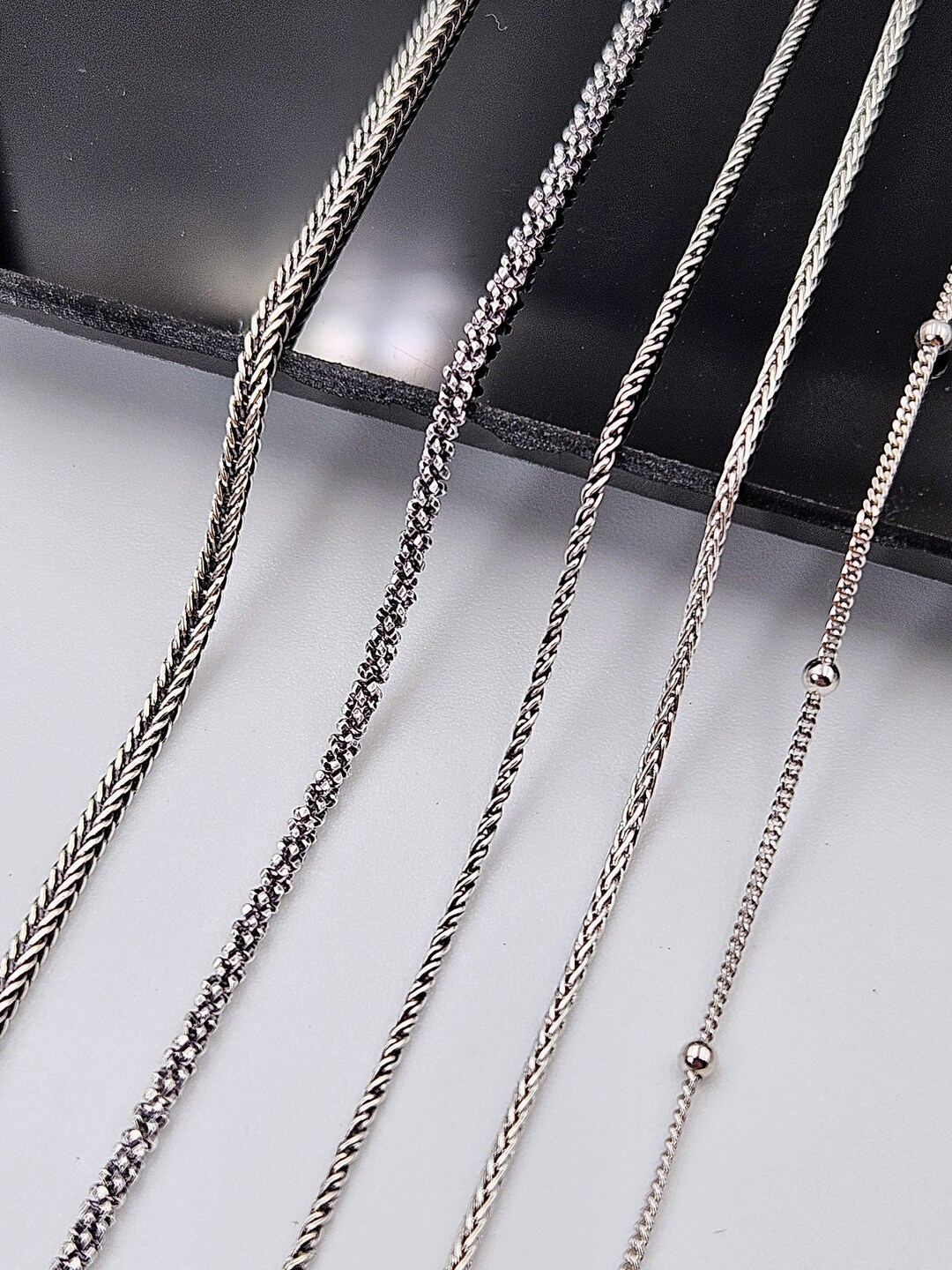 Silver Chain,foxtail,sparkle,bract,spiga,curb With Ball Silver Chain ...