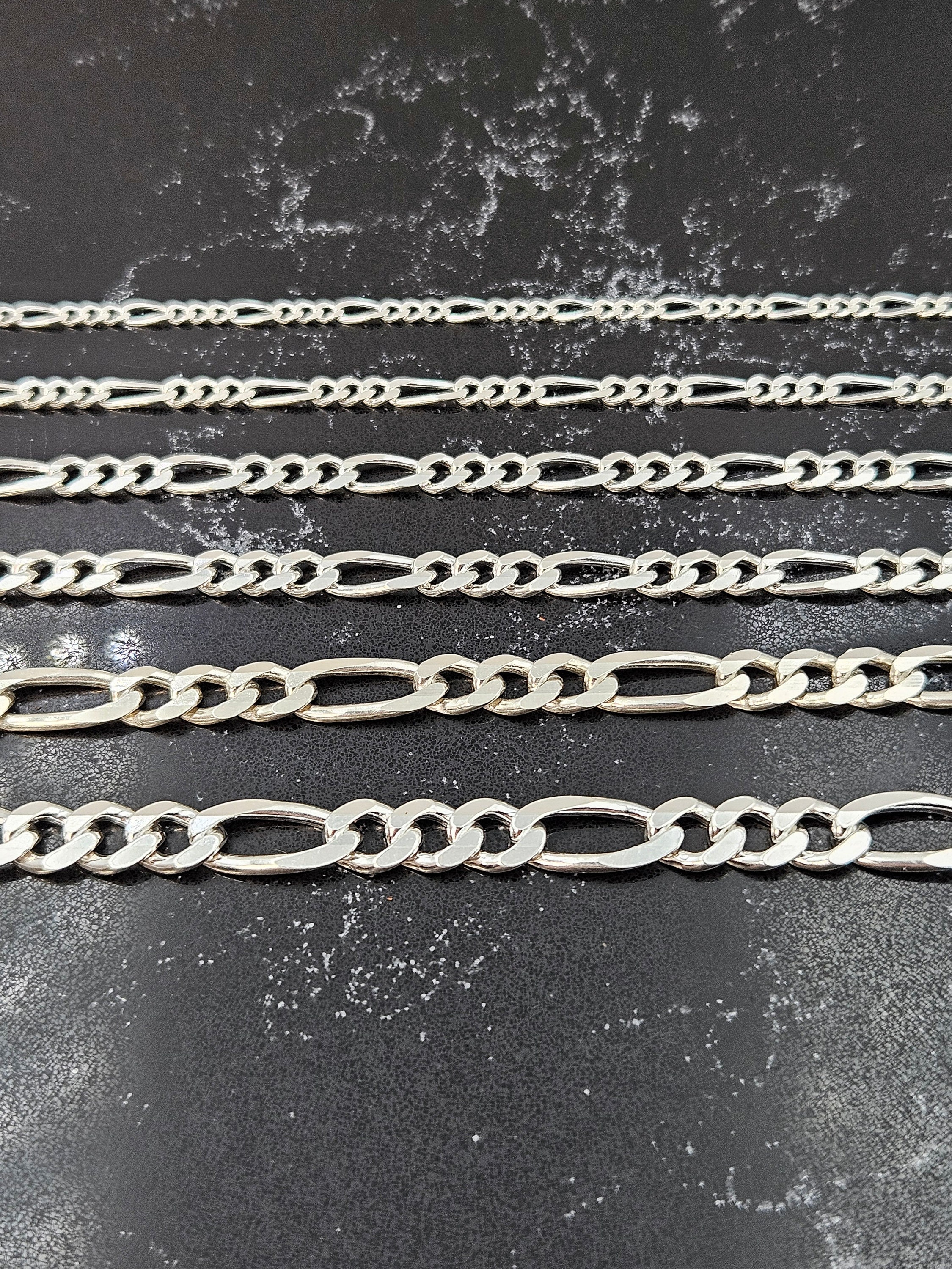 925 Sterling Silver Figaro Chain Necklace, Solid Silver Chain Necklace ...