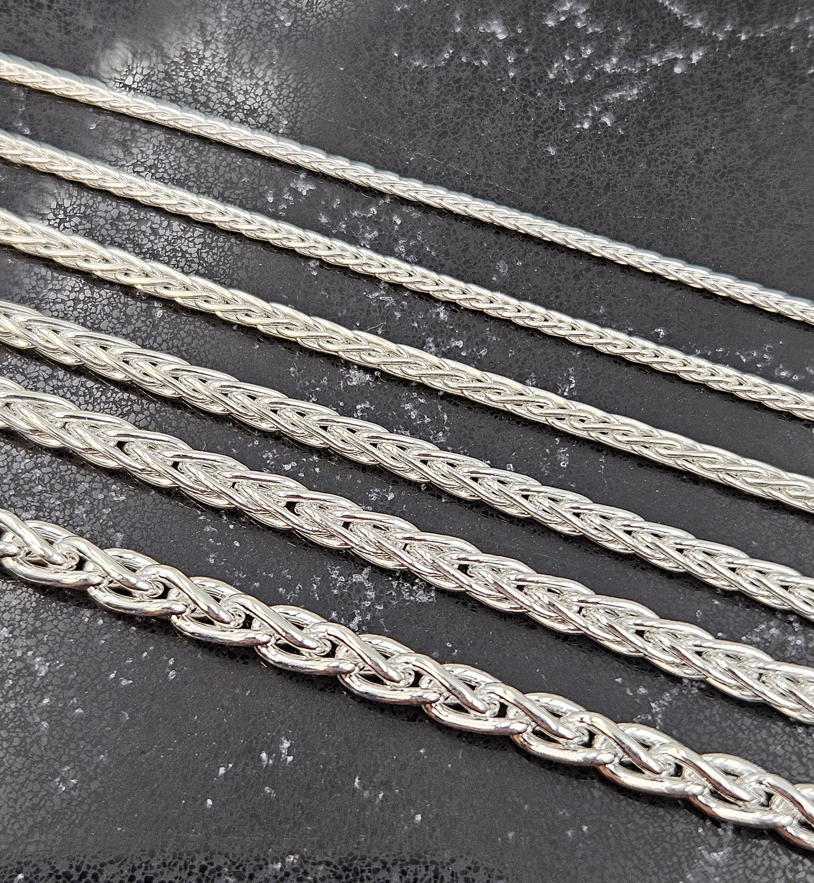Sterling Silver Spiga Wheat Chain Necklace: Pendant Chain - Etsy