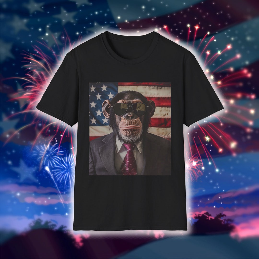 Monkey President Shirt, 4th of July, 2024 Election, Funny Political ...