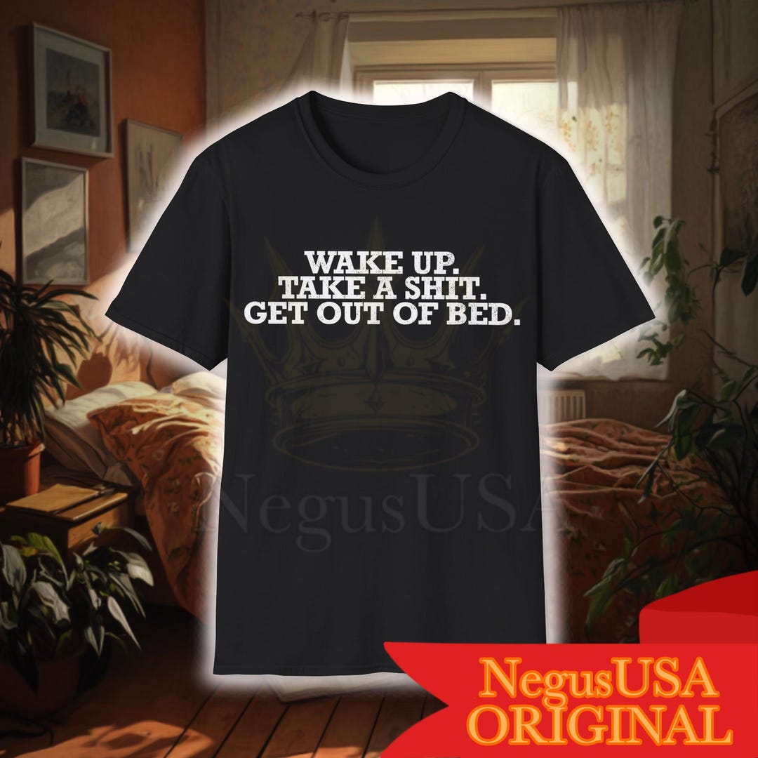 Wake up Take a Shit Get Out of Bed Meme Shirt, Edgy Shirt, Funny Quote ...