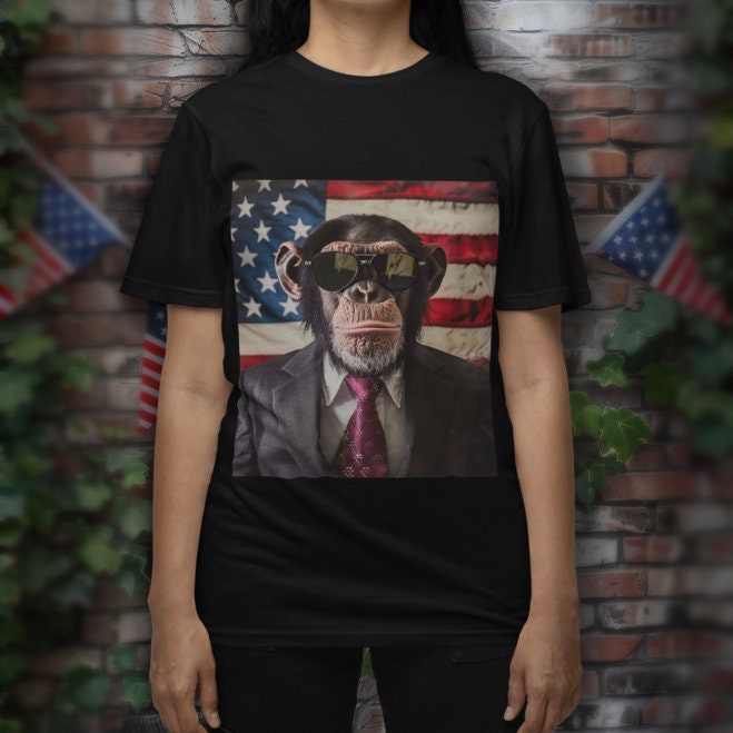 Monkey President Shirt, 4th of July, 2024 Election, Funny Political Shirt, Independence Day ...
