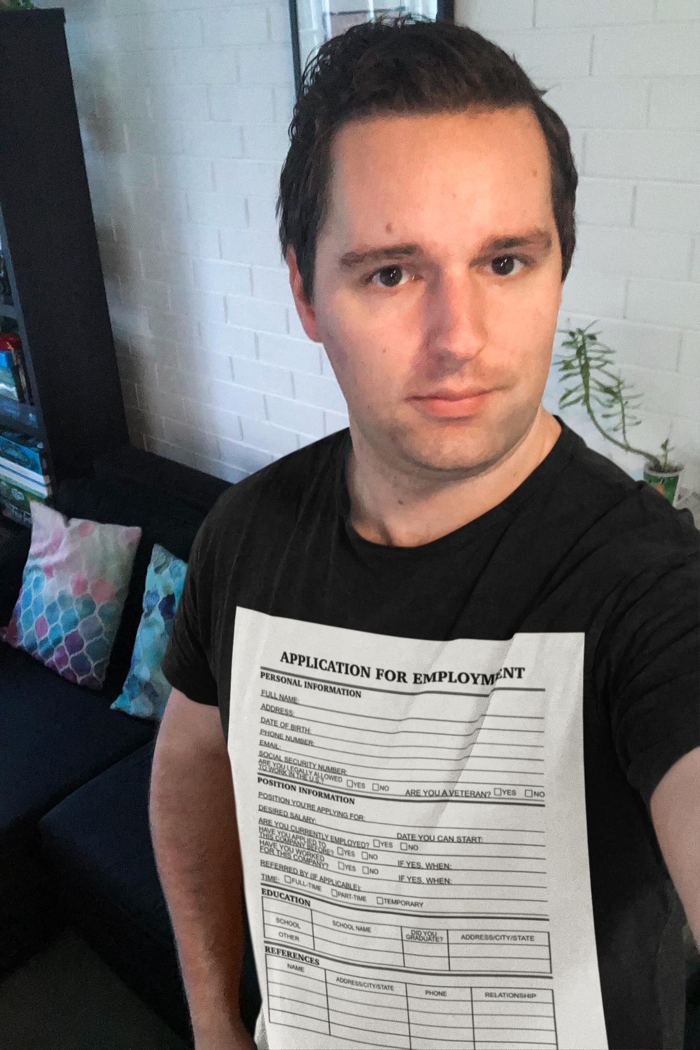 Job Application Meme Shirt, Funny Unemployed Shirt, Silly Ironic Shirt ...
