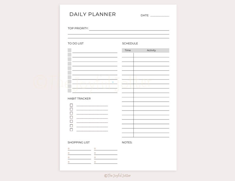 Printable to Do List | Daily Planner Task List Template | A4 & Letter ...