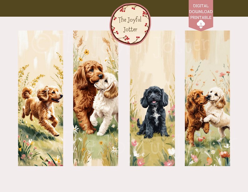 Cockapoo Dog Lovers Bookmarks Dog Reader Digital Printable Bookmarks ...