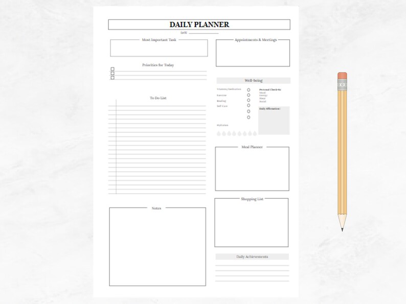 Printable to Do List Daily Planner Task List Template A4 PDF Checklist - Etsy