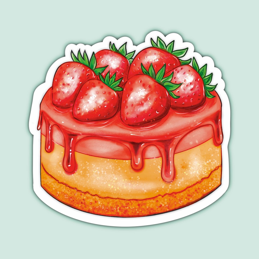 Cake Sticker | Cute Holographic, Glossy, Matte Vinyl Stickers | Girly ...