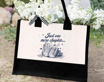 Book Tote Bag Bookish Canvas Tote Bag for Book Lovers Gift Reading Just ...