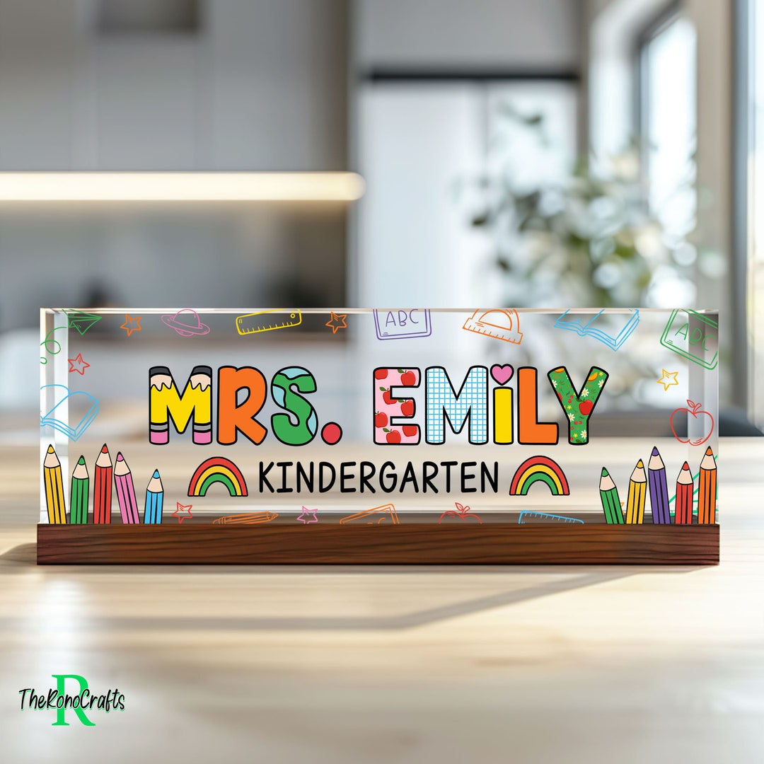 Custom Teacher Desk Name Plate, Teacher Name Plate, Personalized Name ...