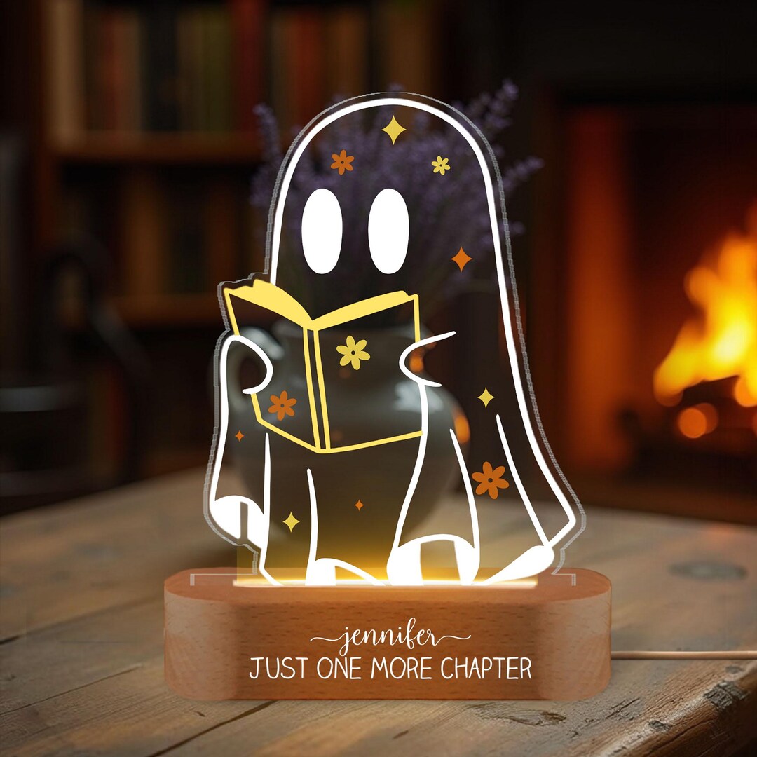 Personalized Ghosts Reading Neon Sign, Spooky Boo Reading LED LIGHT ...