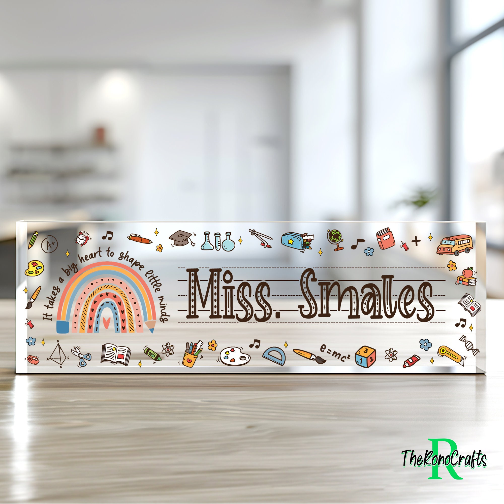Personalized Teacher Desk Name Plate, Teacher Name Plate, Personalized ...