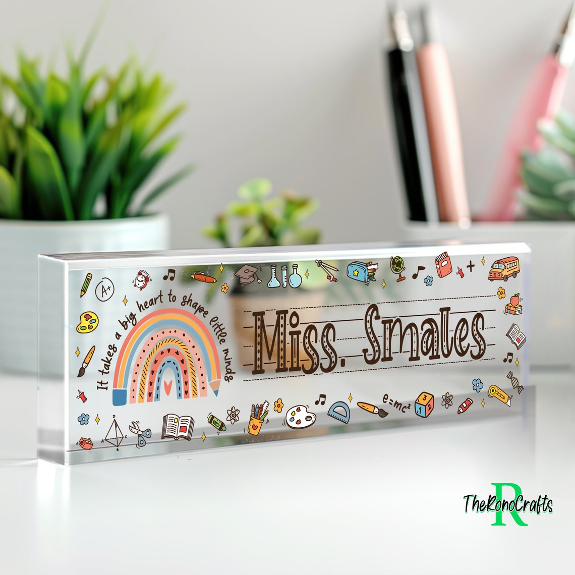 Personalized Teacher Desk Name Plate, Teacher Name Plate, Personalized ...