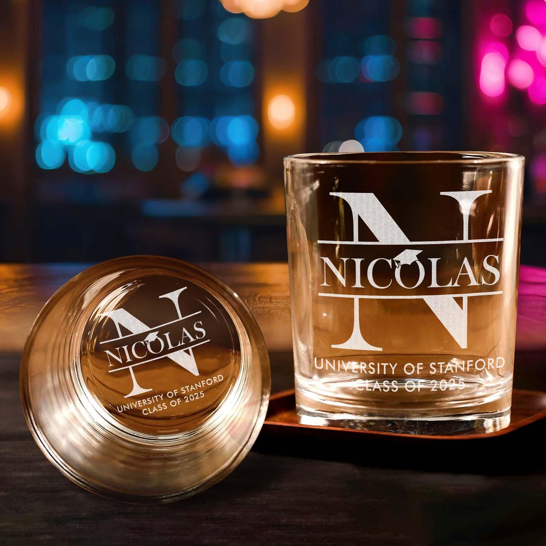 Personalized College Graduation Gift, Graduation Whiskey Glass, Custom ...