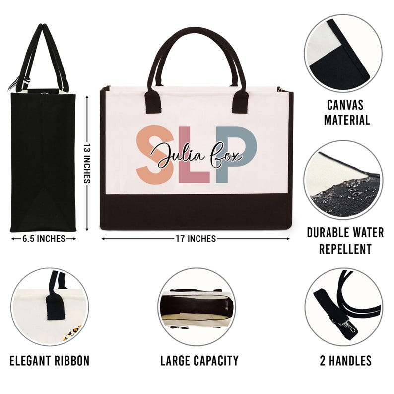 Personalized SLP Tote Bag, Speech Language Pathologist Tote Bag, SLP ...