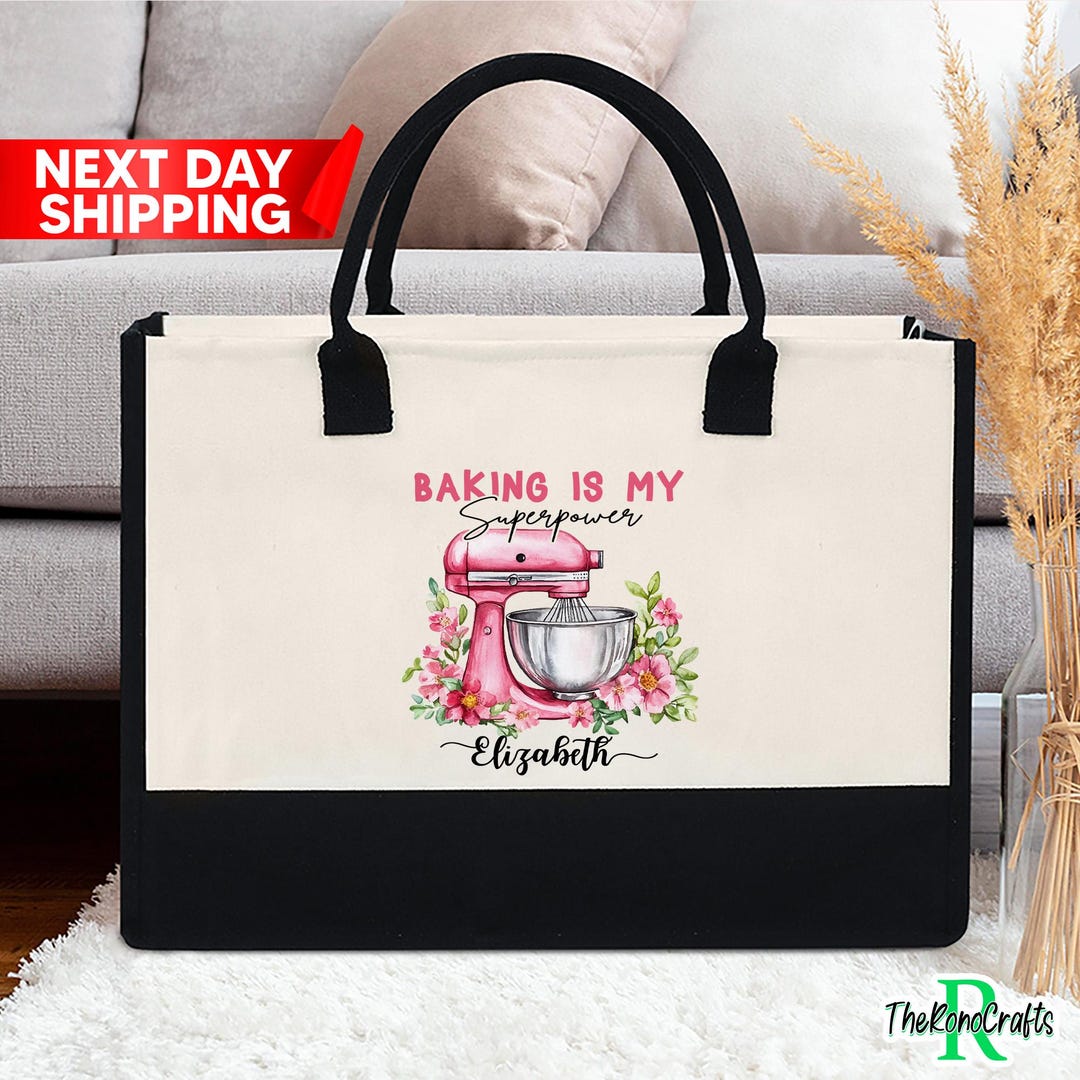Personalized Baking Tote Bag, Baker Tote Bag, Baking Mom Grandma Gift ...