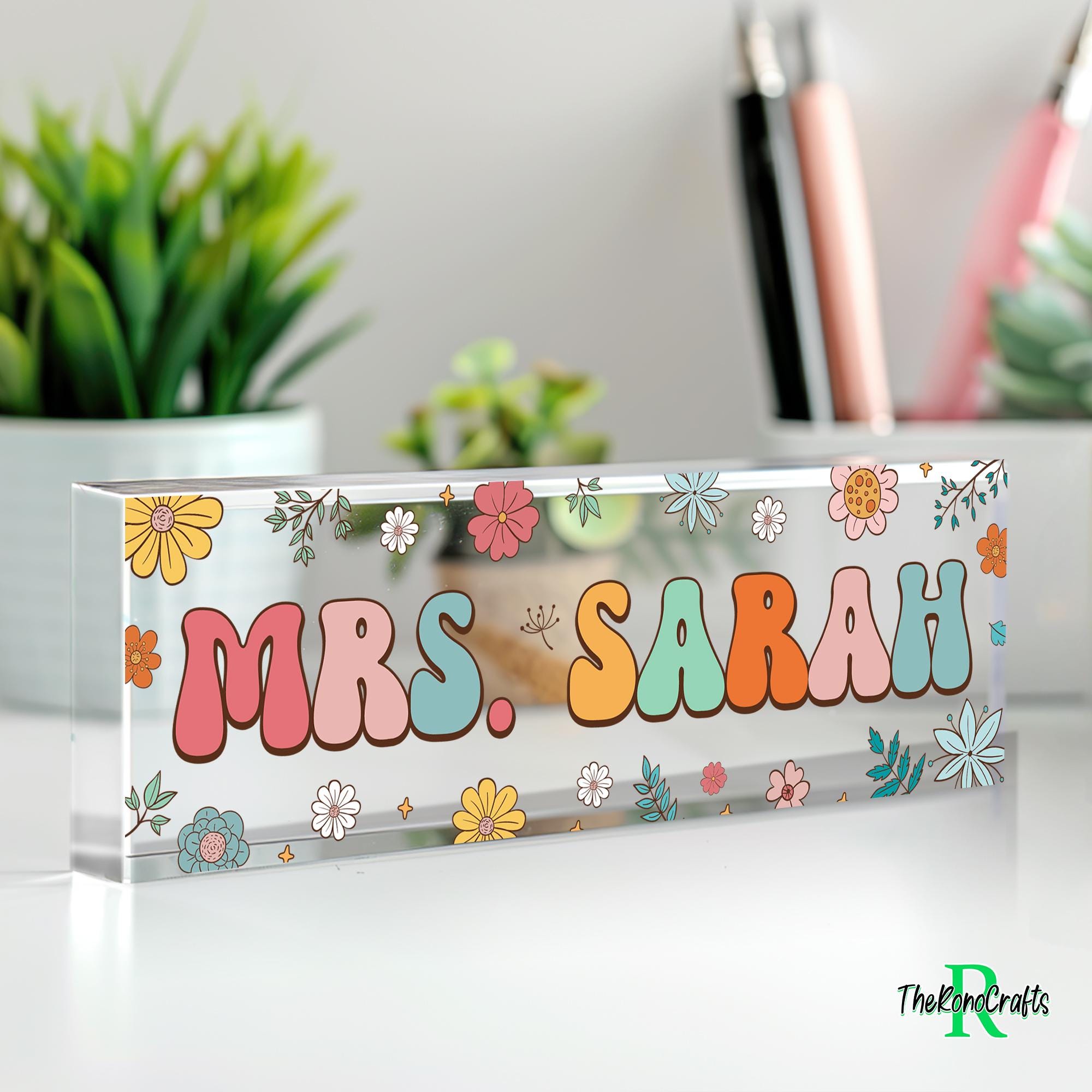 Custom Teacher Desk Name Plate, Teacher Name Plate, Personalized Name ...