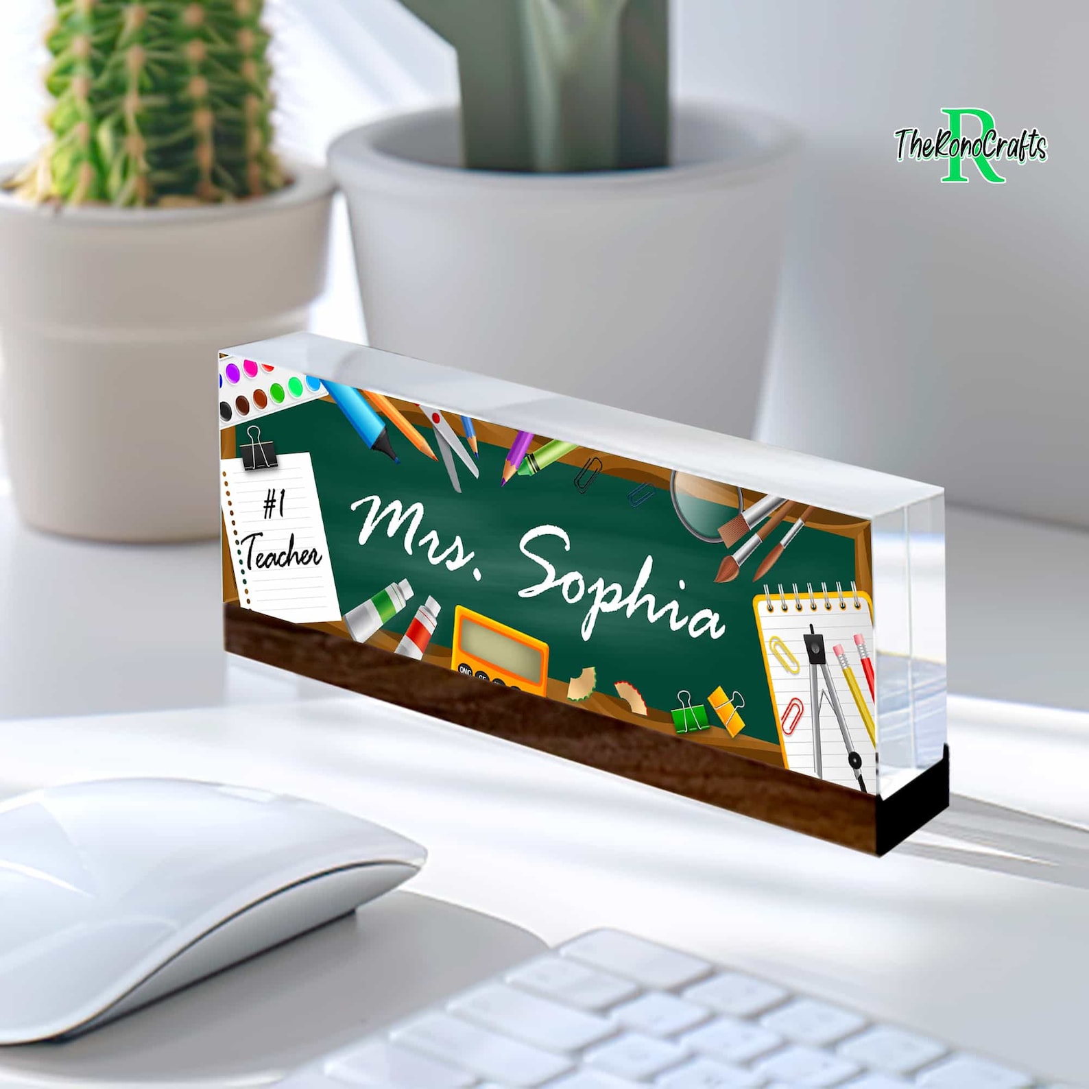 Personalized Teacher Desk Name Plate, Teacher Name Plate, Personalized ...