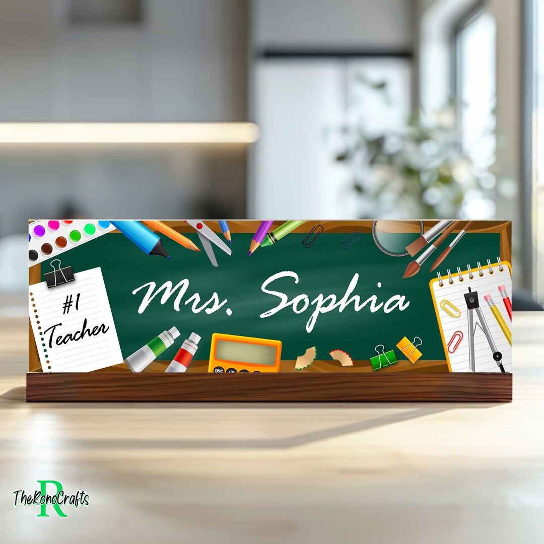 Personalized Teacher Desk Name Plate, Teacher Name Plate, Personalized ...