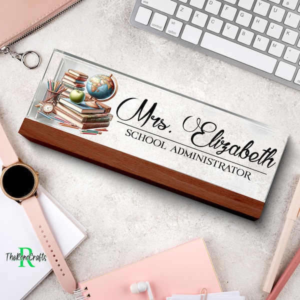 Desk Name Plate School Administrator - Etsy