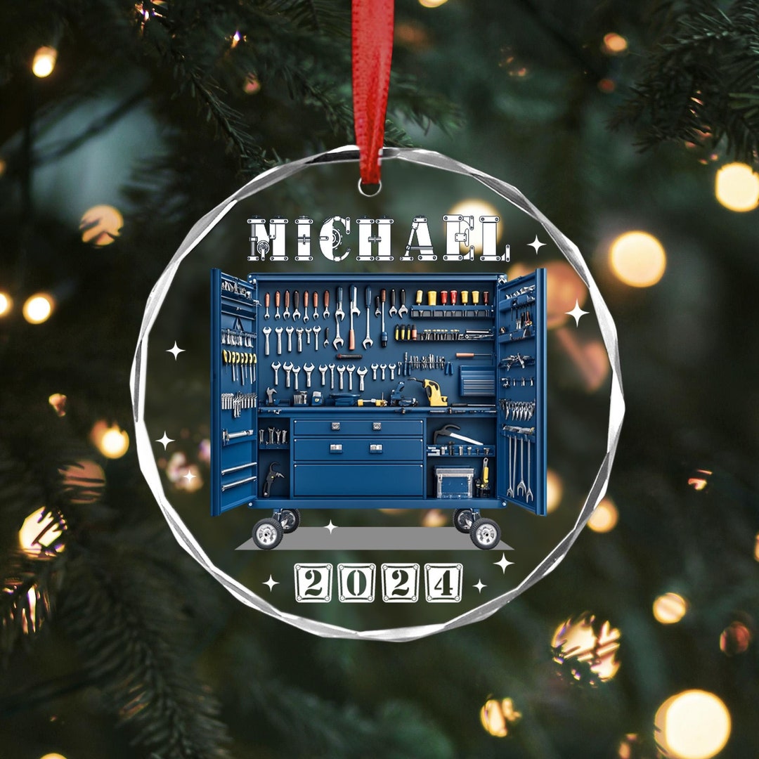 Personalized Mechanic Tool Box Ornament, Tools Garage Ornament, Tool ...