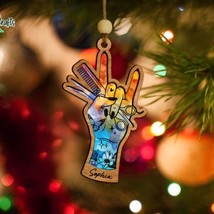 Hairstylist Gift Hairdresser Ornament, Custom Hairdresser Suncatcher ...