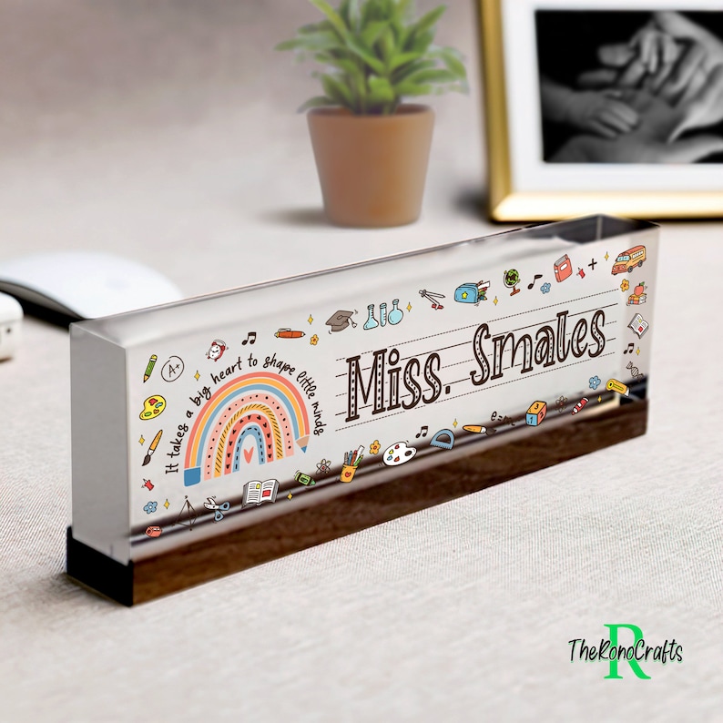 Personalized Teacher Desk Name Plate, Teacher Name Plate, Personalized ...