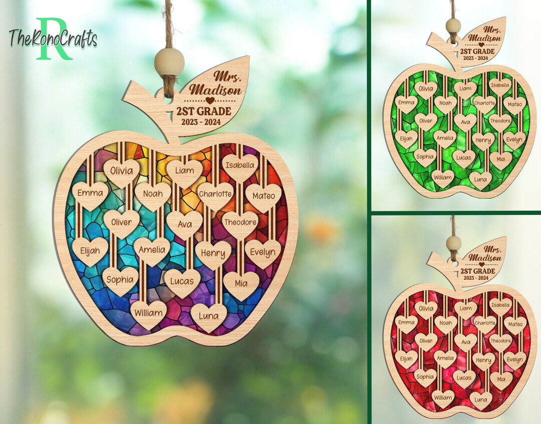 Custom Teacher Appreciation Suncatcher, Custom Suncatcher Ornament ...