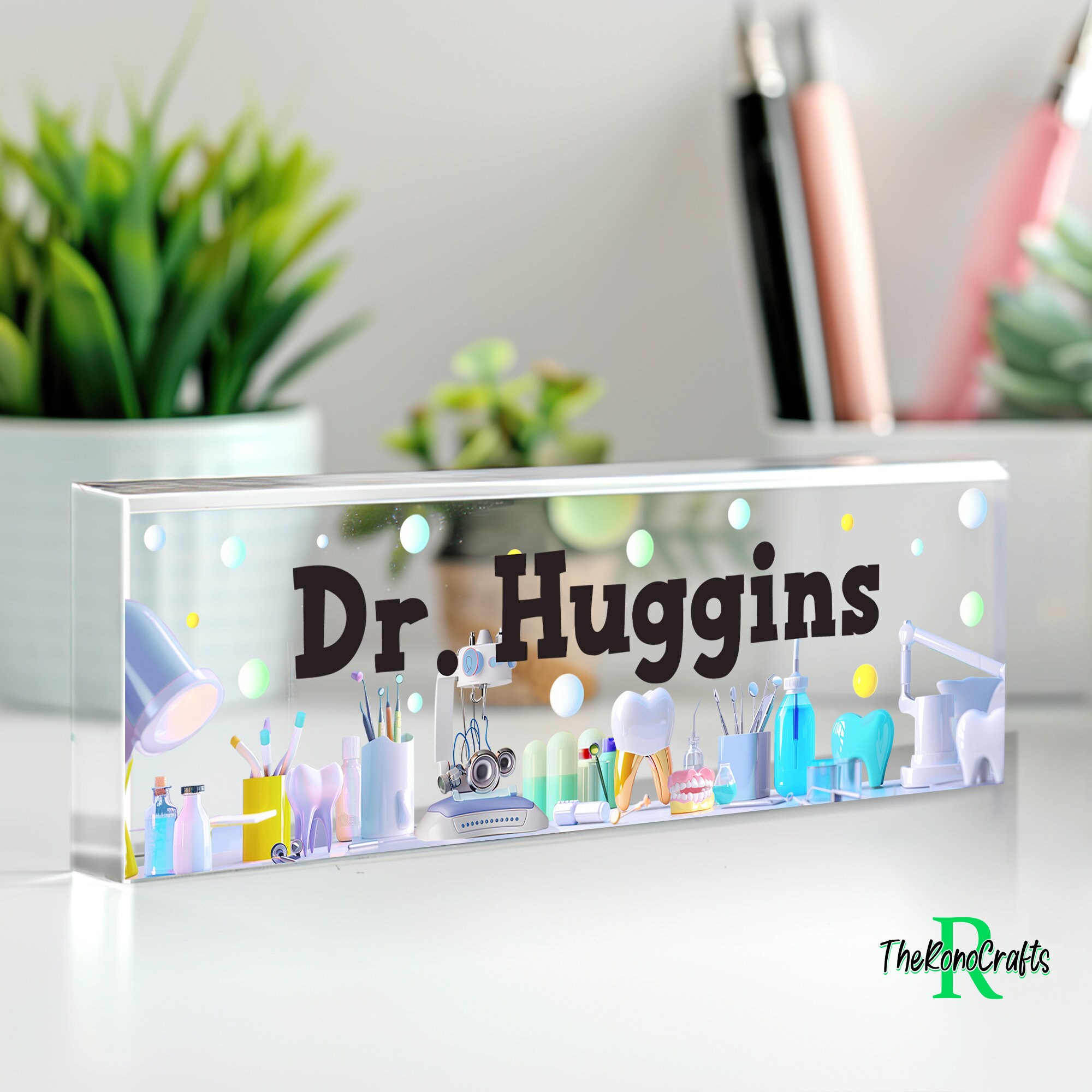 Personalized Dental Name Plate, Dentist Medical Physician Desk Name ...