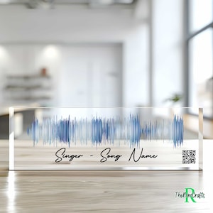 Soundwave Art Acrylic Plaque, Soundwave Print, Sound Wave With QR Code ...