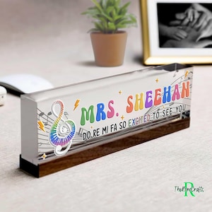 Personalized Music Teacher Desk Name Plate, Cute Classroom Decor ...