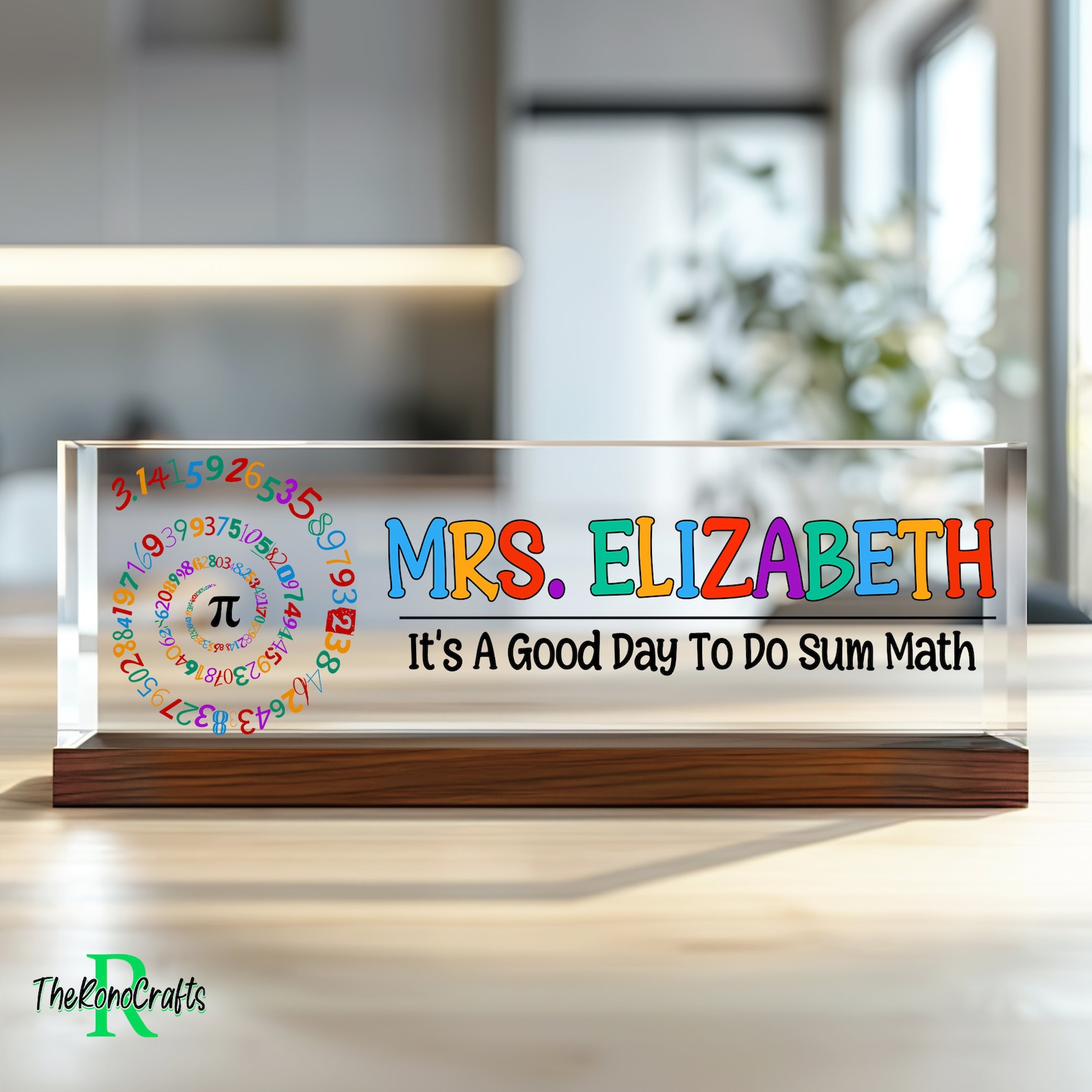 Personalized Math Teacher Desk Name Plate, Teacher Name Plate ...