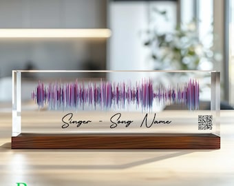 Soundwave Art QR Code Song Plaque CUSTOM Sound Wave With QR Code Dad ...
