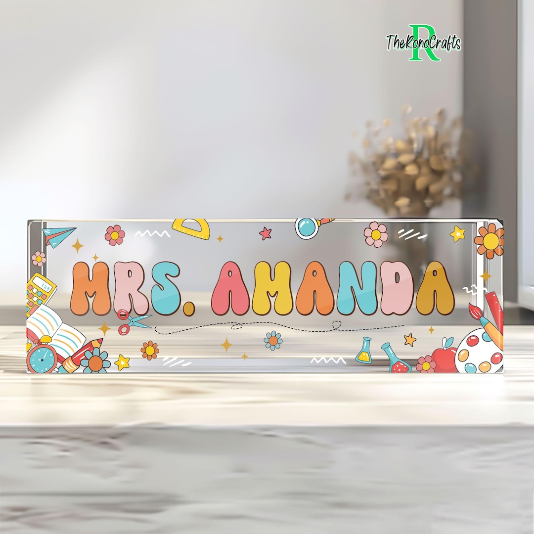 Personalized Teacher Desk Name Plate, Custom Name Sign, Back to School ...