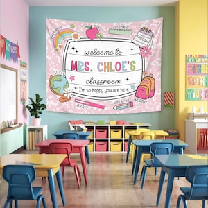 Custom Teacher Tapestry, Welcome Classroom Tapestry, Teachers Name Gift ...