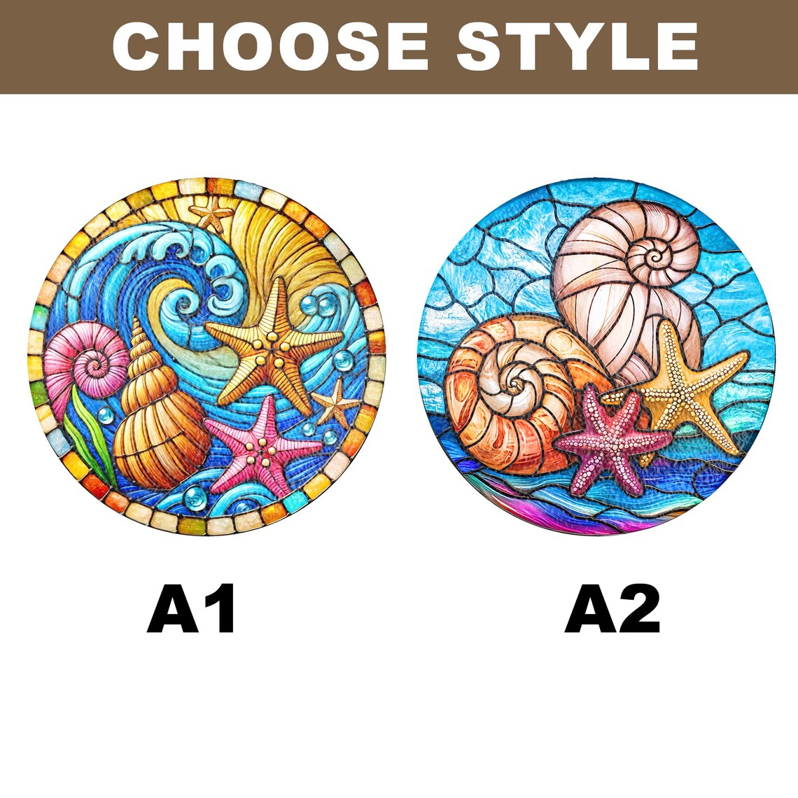 Seashell Stained Glass Suncatcher, Beach Sun Catcher, Summer Vibes ...