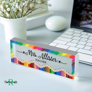 Personalized Teacher Desk Name Plate, Teacher Name Plate for Desk ...