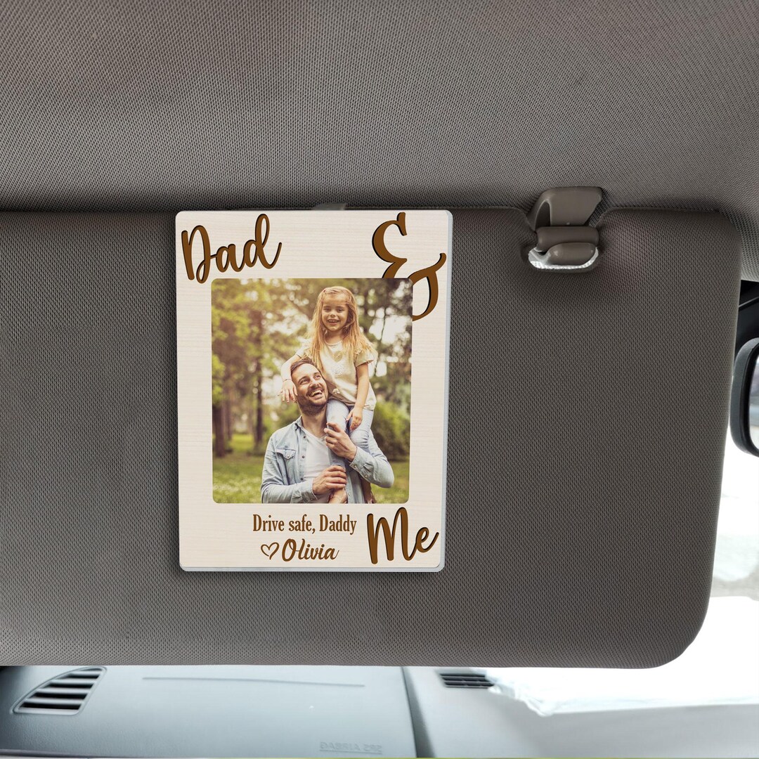 Daddy Picture Frame Sun Car Visor Clip Gift, First Fathers Day Gift for ...