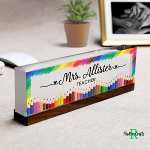 Personalized Teacher Desk Name Plate, Teacher Name Plate for Desk ...