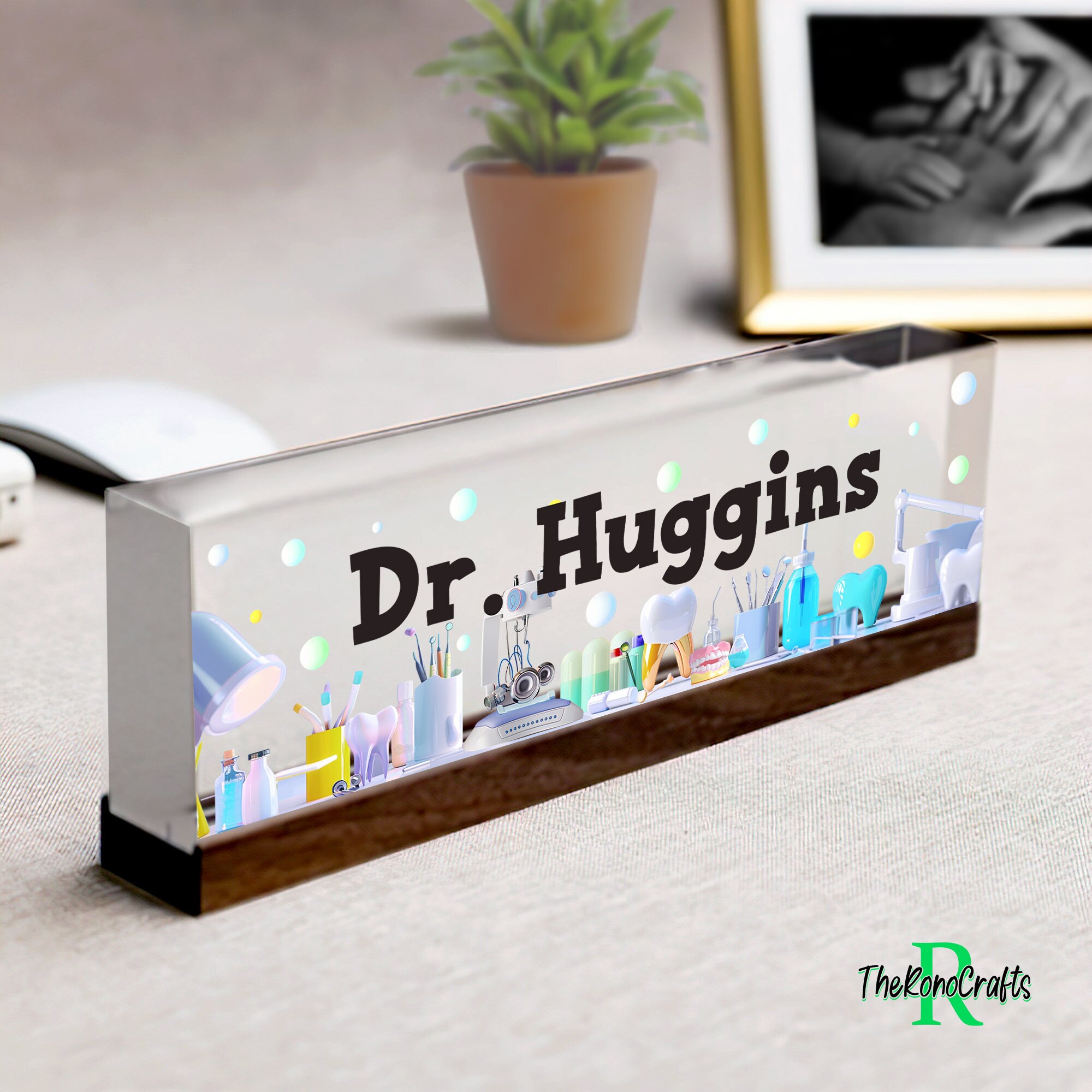 Personalized Dental Name Plate, Dentist Medical Physician Desk Name ...