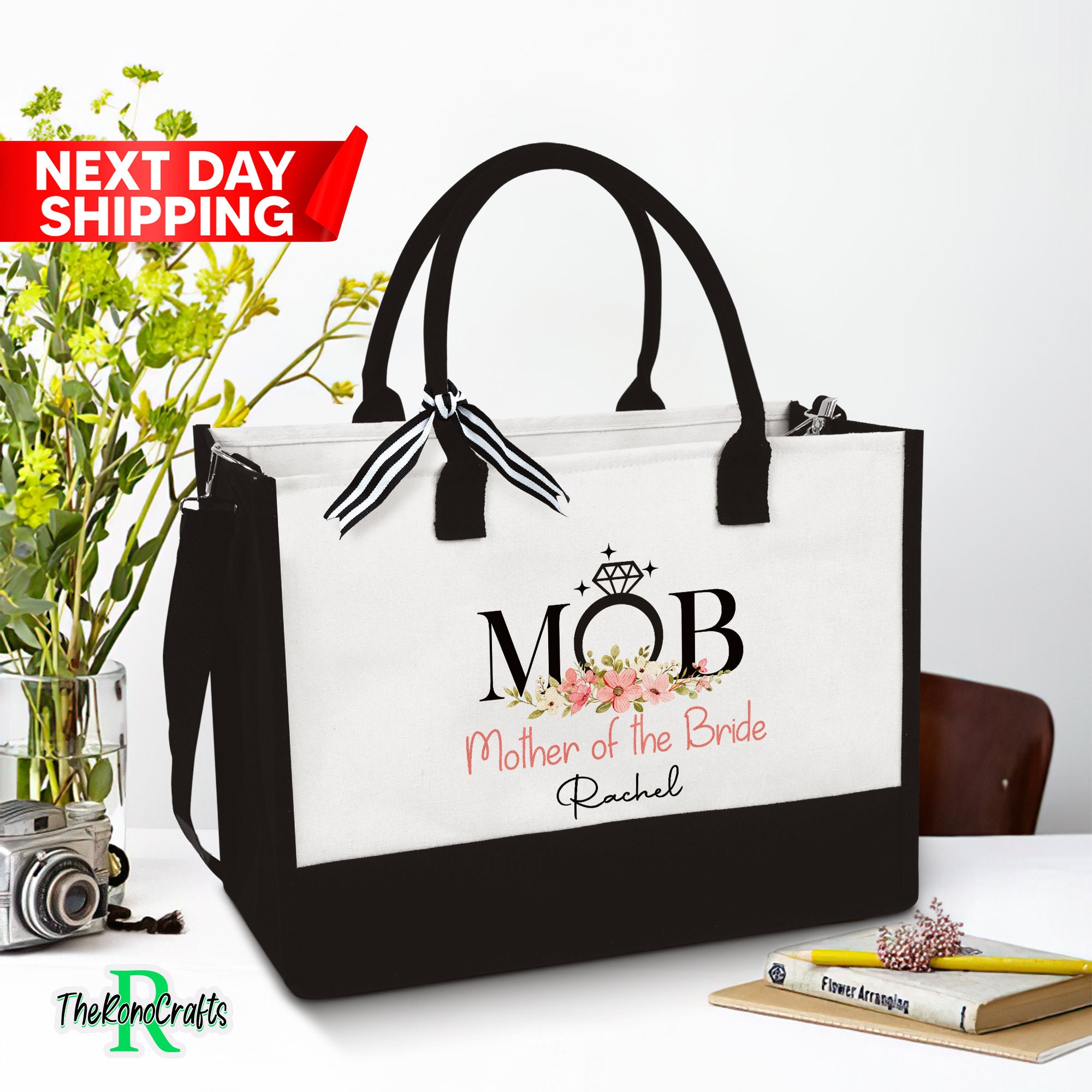 Custom Mother of the Bride Tote Bag, Mother of the Groom Bag, Matching ...