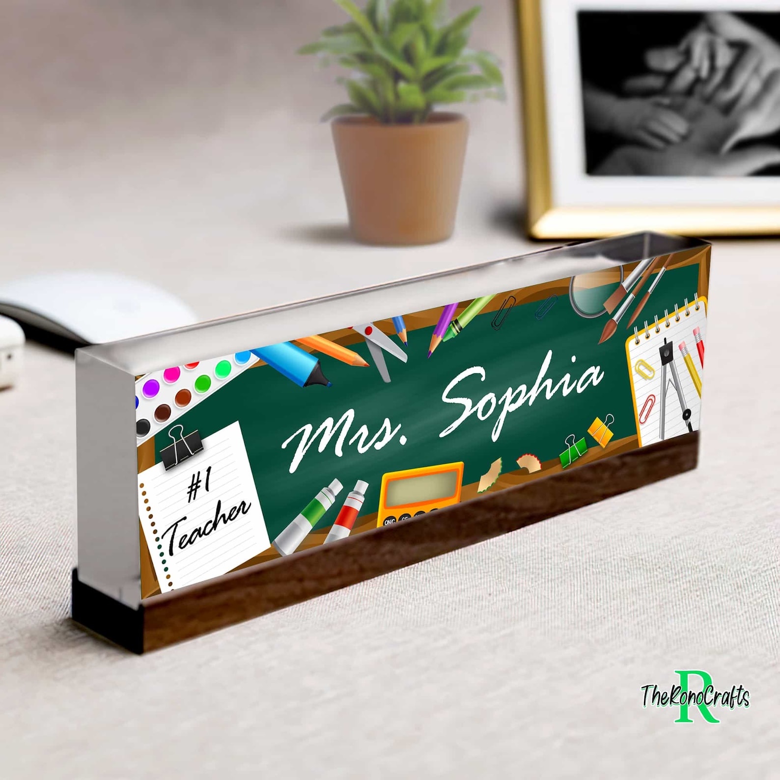 Personalized Teacher Desk Name Plate, Teacher Name Plate, Personalized ...